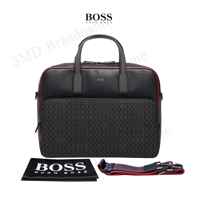 HUGO BOSS กระเป๋าถือนักธุรกิจมีสายสะพาย รุ่น Men's Black Metropole ...
