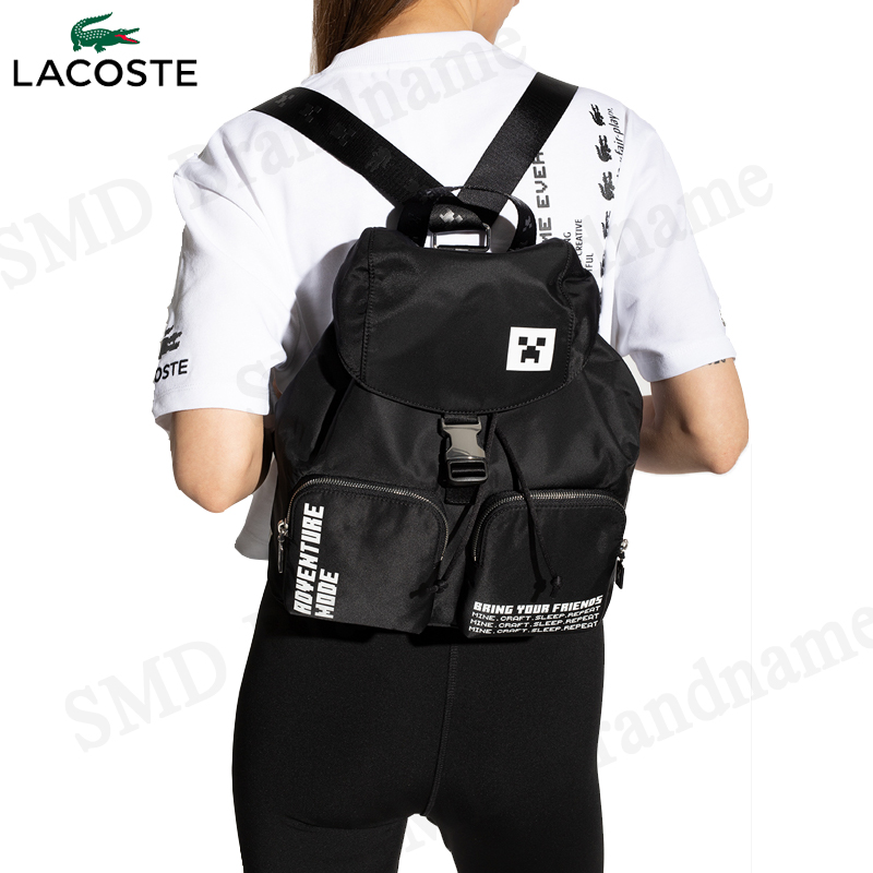Lacoste กระเป๋าเป้สะพายหลัง รุ่น Lacoste Unisex x Minecraft Print Nylon ...