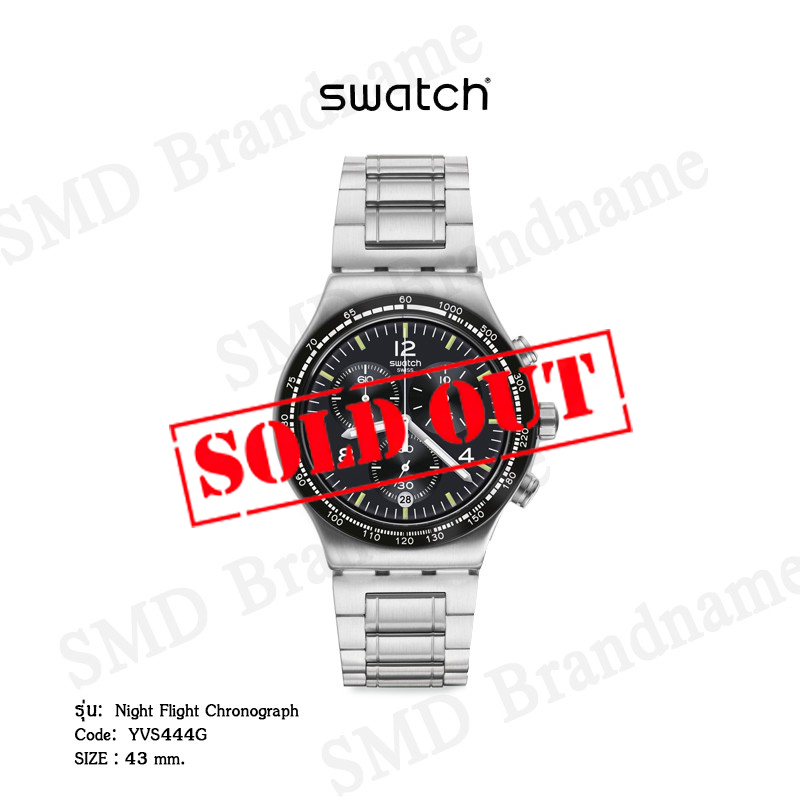 SWATCH นาฬิกาข้อมือ รุ่น Night Flight Chronograph Code: YVS444G - SMD ...