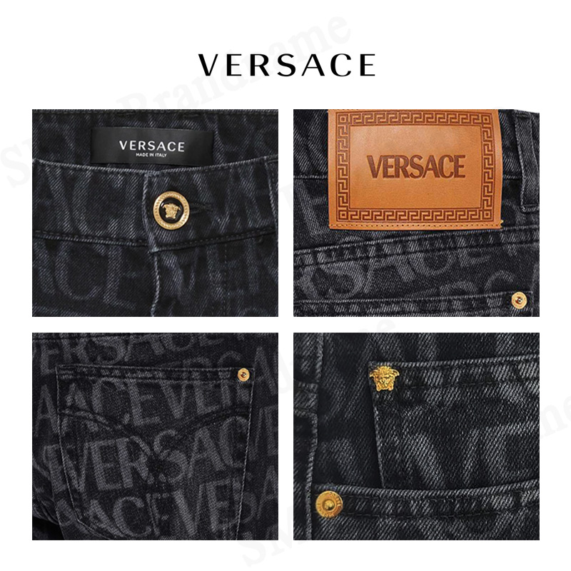 Versace กางเกงยีนส์ รุ่น Allover Regular-Fit Jeans Code: 1007837 ...