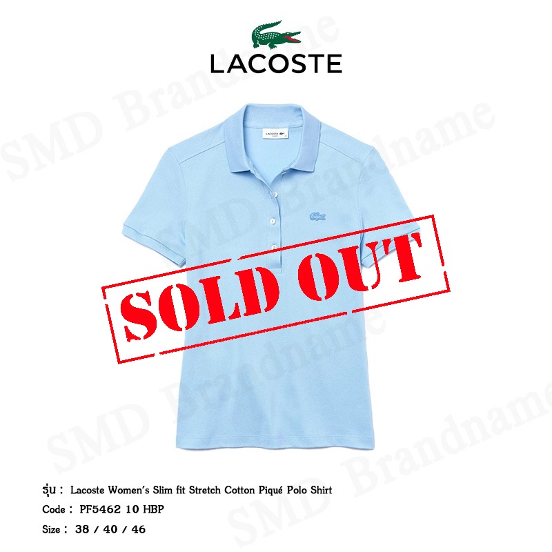Lacoste เสื้อโปโลหญิง รุ่น Women's Slim fit Stretch Cotton Pique Polo ...