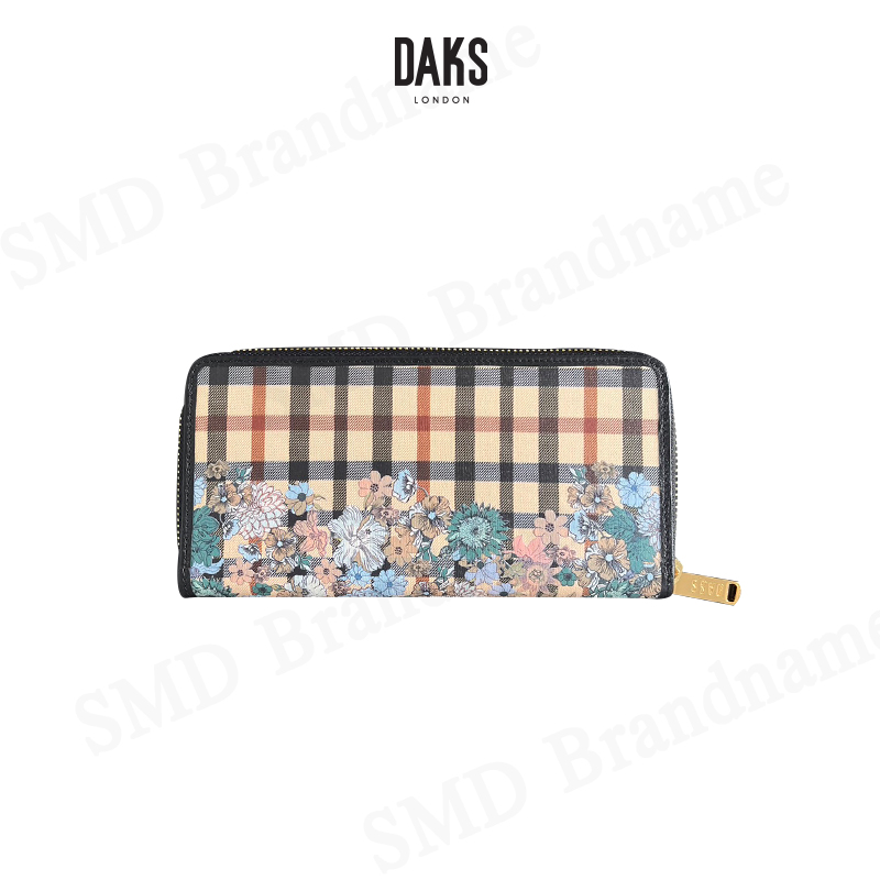 DAKS กระเป๋าสตางค์ใบยาว รุ่น House Check Flower Long Wallet Code ...