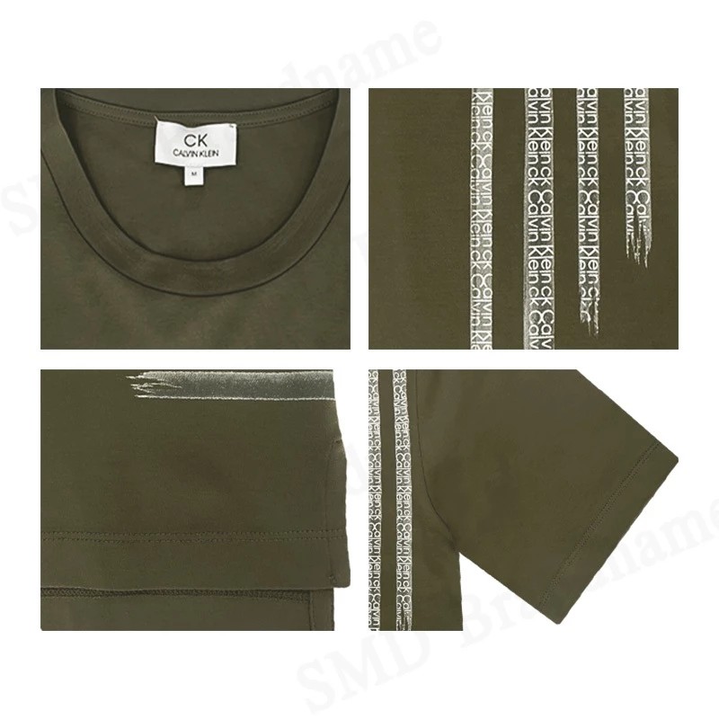 CK Calvin Klein เสื้อยืดคอกลมชาย รุ่น Stacked Logo Graphic Crewneck T ...