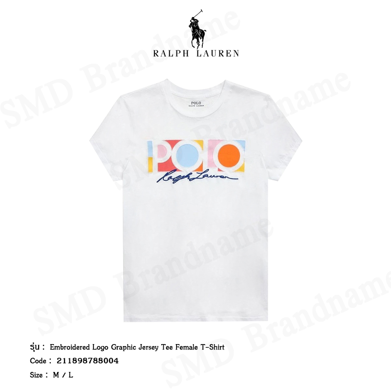 Polo Ralph Lauren เสื้อยืดคอกลม รุ่น Embroidered Logo Graphic Jersey ...