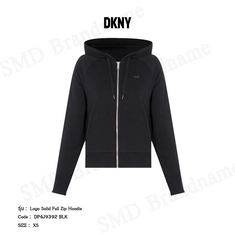 DKNY Sport เสื้อสเวตเตอร์แขนยาว รุ่น Logo Solid Full Zip Hoodie Code ...