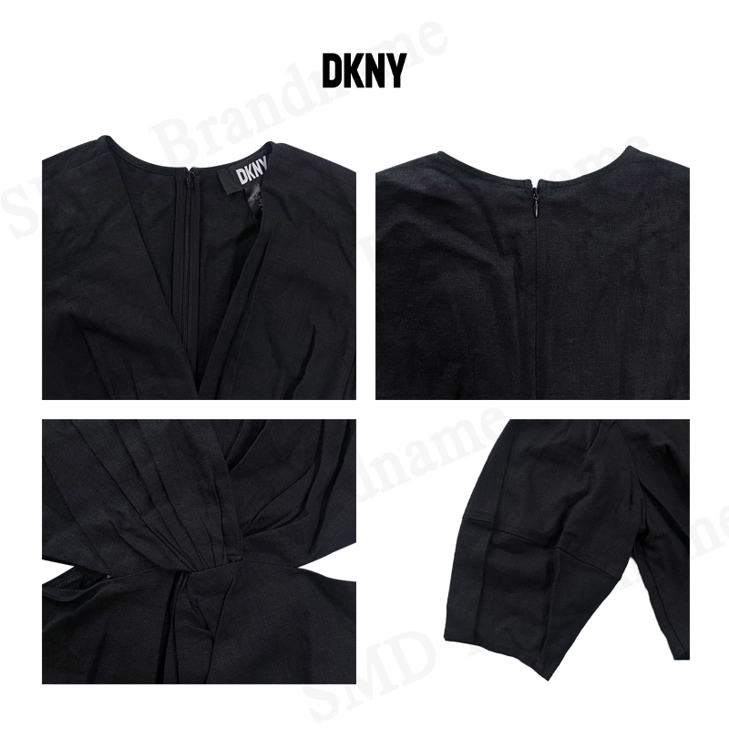 DKNY ชุดเดรส รุ่น Linen Viscouse Side Cut Dress Code: P3CBCRW6 BLK ...