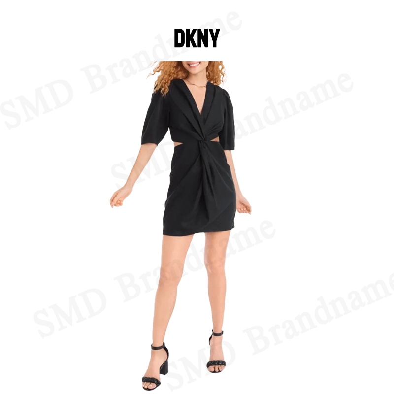 DKNY ชุดเดรส รุ่น Linen Viscouse Side Cut Dress Code: P3CBCRW6 BLK ...