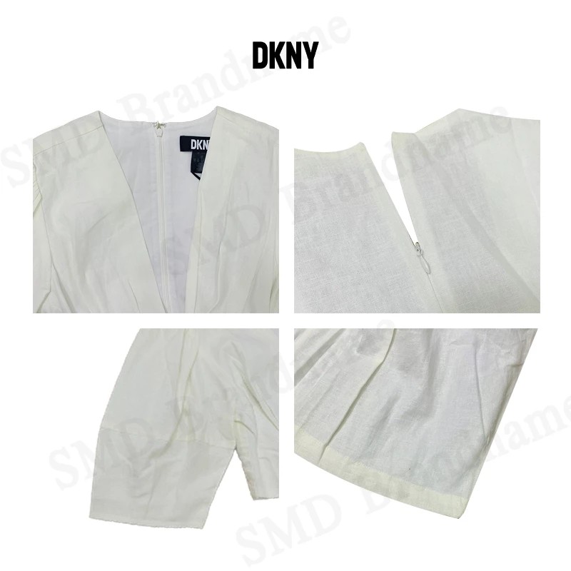 DKNY ชุดเดรส รุ่น Linen Viscouse Side Cut Dress Code: P3CBCRW6 WHT ...