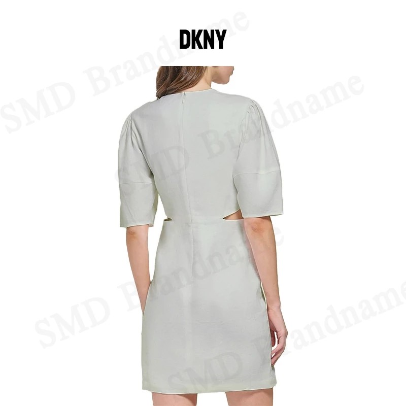 DKNY ชุดเดรส รุ่น Linen Viscouse Side Cut Dress Code: P3CBCRW6 WHT ...